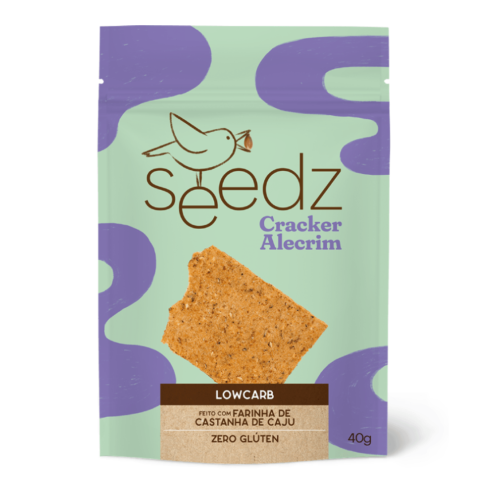 Cracker Alecrim seedz – Snack Salgado Saudável Sem Glúten e Sem Lactos